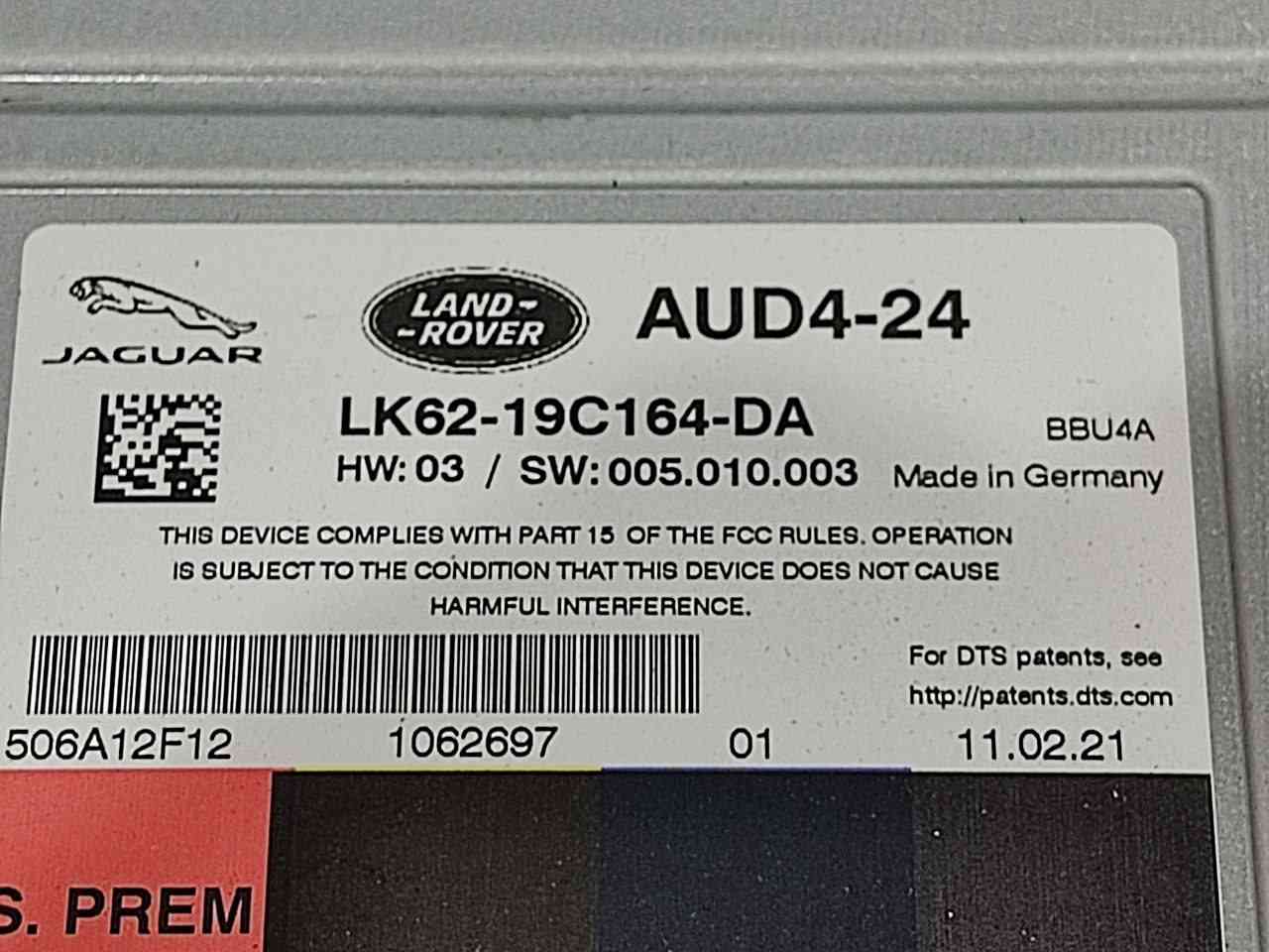 LR154838 Amplifier AUDIO 2500 W Range Rover Sport L494 (2014-2022) used ...